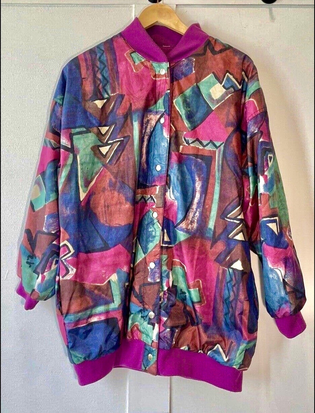 80s Bomber Jacket, 80s 90s Bomber Jacket Reversible, Retro Jacket ...