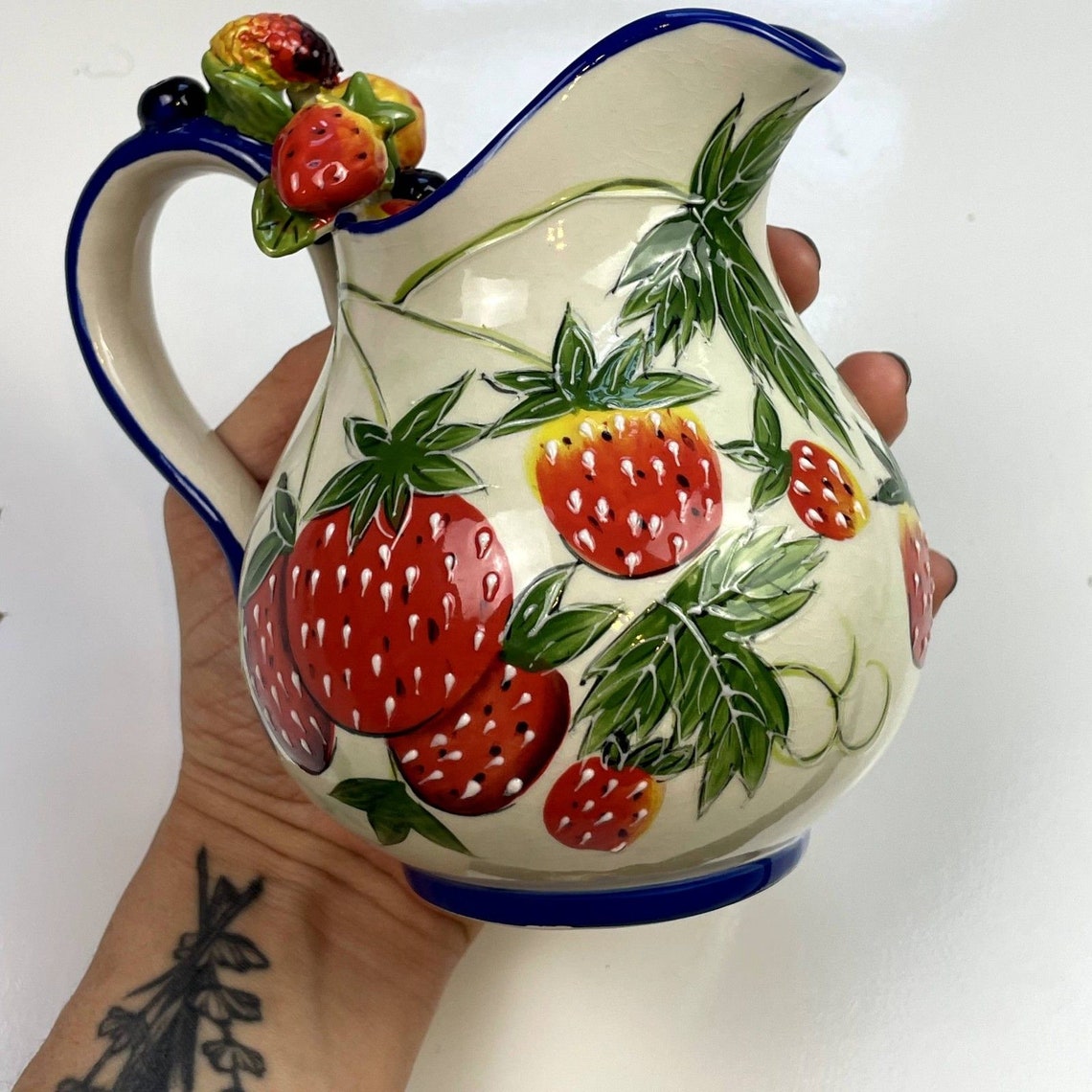 Strawberry Creamer Pitcher by J. Mccall Blue Sky Clayworks Ceramic ...
