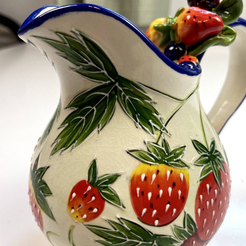 Strawberry Creamer Pitcher by J. Mccall Blue Sky Clayworks Ceramic ...