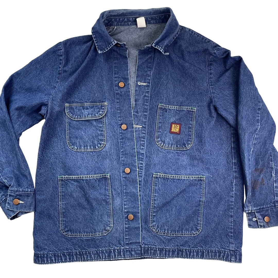 Vintage Big Ben Denim Chore Jacket Size 48 Regular 100% Cotton Made in ...