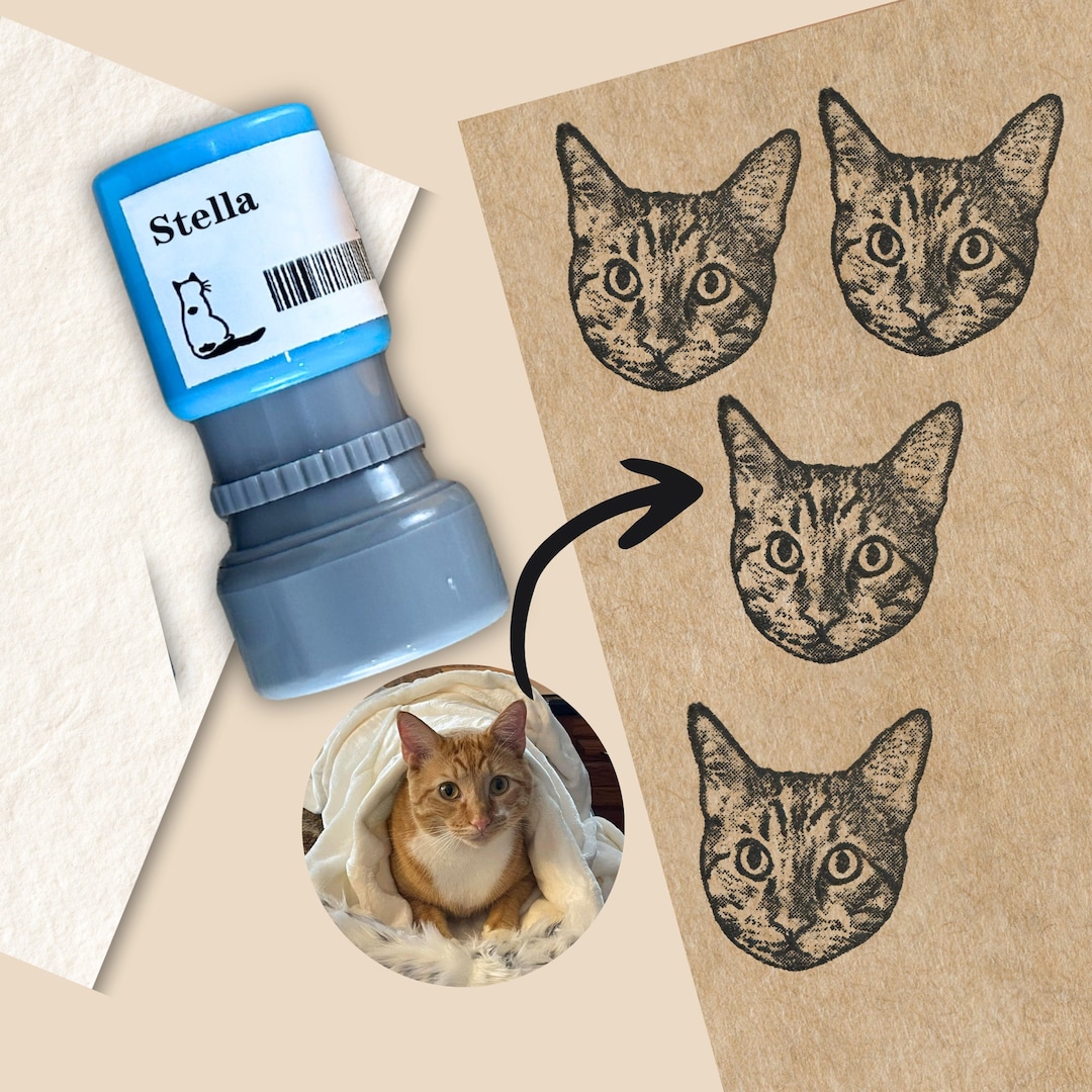 Custom Pet Stamp, Cute Pet Image Stamp,personalized Cat&dog Stamps ...