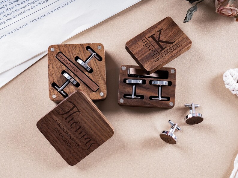Groomsmen Cufflinks, Personalized Cufflinks for Men, Groomsmen Gifts ...