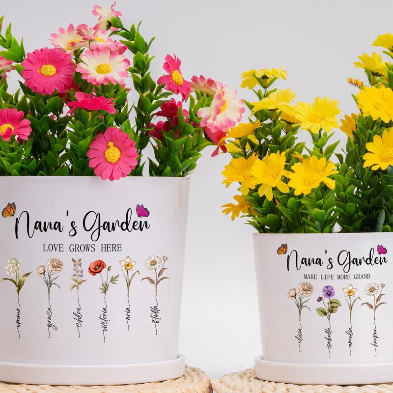 Planter Pot Birth Flowers - Etsy
