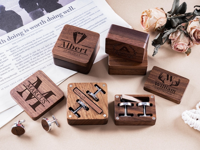 Groomsmen Cufflinks, Personalized Cufflinks for Men, Groomsmen Gifts ...