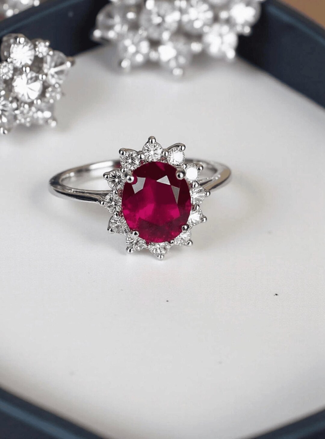 0.94 Ct. Unheated Burmese Ruby Ring, Ruby Diamond Ring, Handmade Ring, Burma Ruby Ring, Purple ...