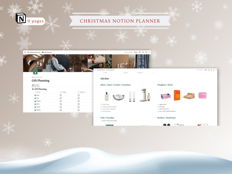 Christmas Planner Notion Template: Plan Your Perfect Holiday Season - Etsy