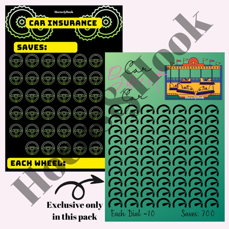 Car Savings Challenge Printable Savings Challenge Bundle A6 A5 A4 Sized ...