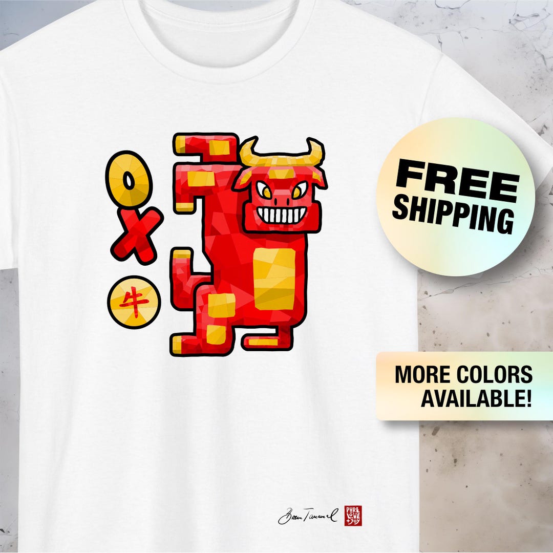 Chinese Zodiac Ox T-shirt, Abstract Low-poly Design - Etsy