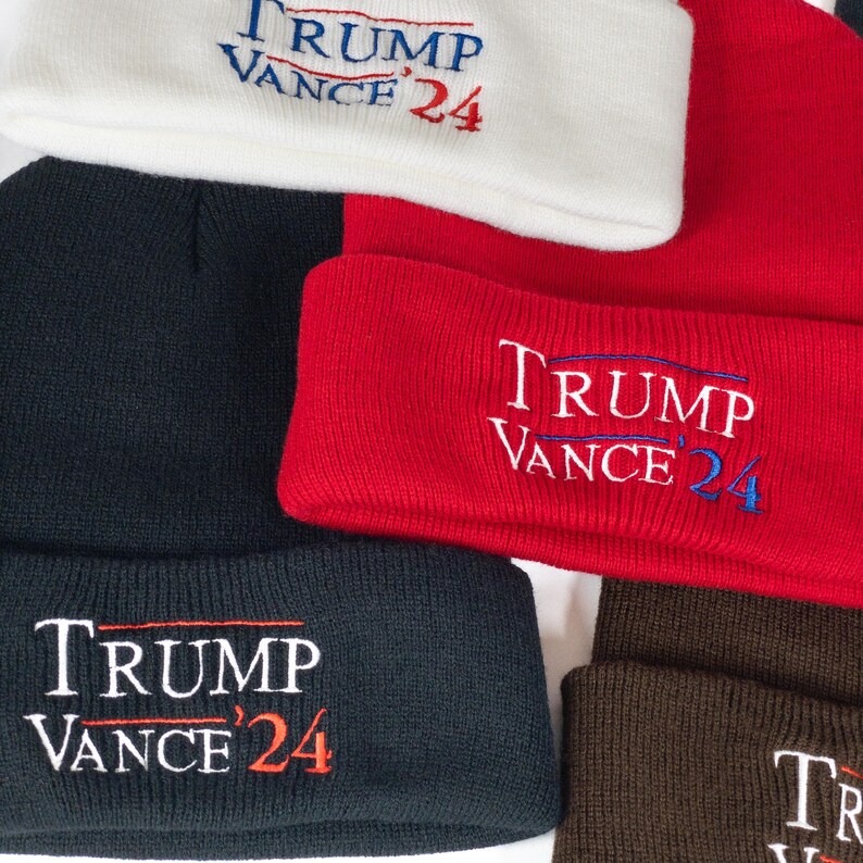 Trump Vance 2024 Embroidered Beanie, MAGA Beanies, '24, Republican ...