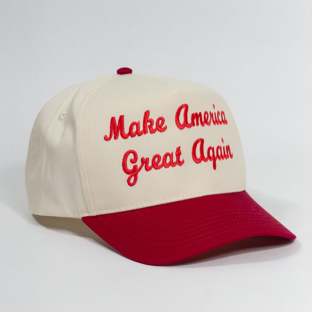 Trump MAGA Embroidered Hat, Trump Two-tone Canvas Trucker Hat, Women's ...