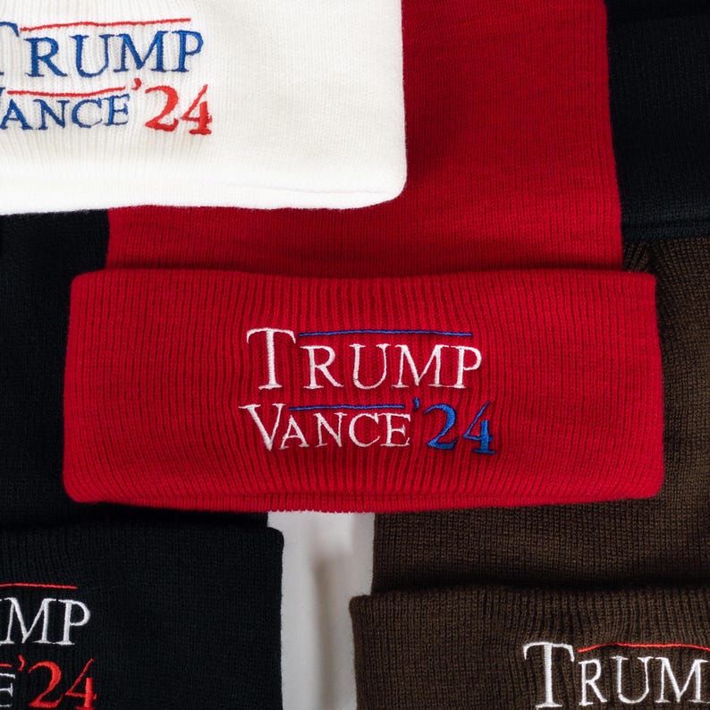 Trump Vance 2024 Embroidered Beanie, MAGA Beanies, '24, Republican ...