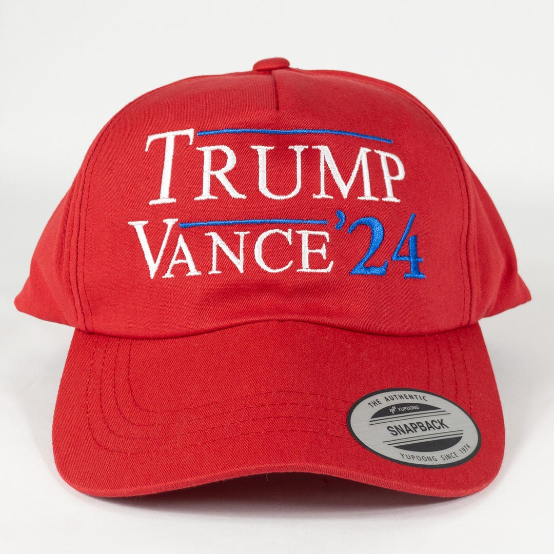 Trump Vance 2024 Embroidered Red Hat, MAGA Hat, '24, Republican ...