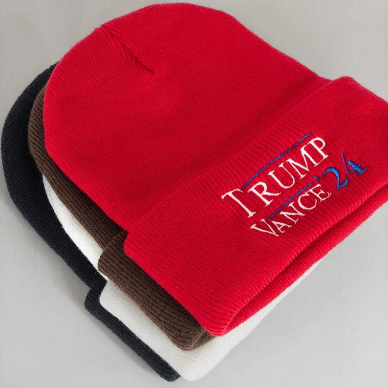 Trump Vance 2024 Embroidered Beanie, MAGA Beanies, '24, Republican ...