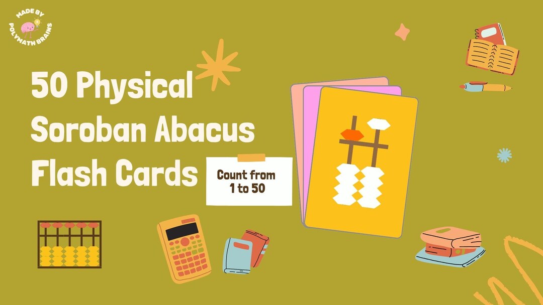 50 Colourful Abacus Flashcards Pack - Etsy