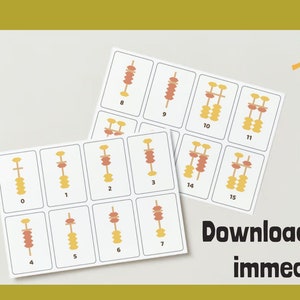 Abacus Soroban Number Flash Cards, Mental Maths Speed Counting 0 - 55 ...