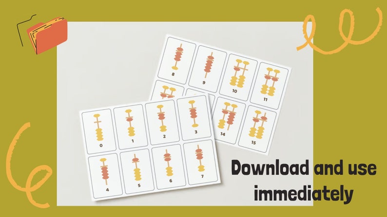 Abacus Soroban Number Flash Cards, Mental Maths Speed Counting 0 - 55 ...