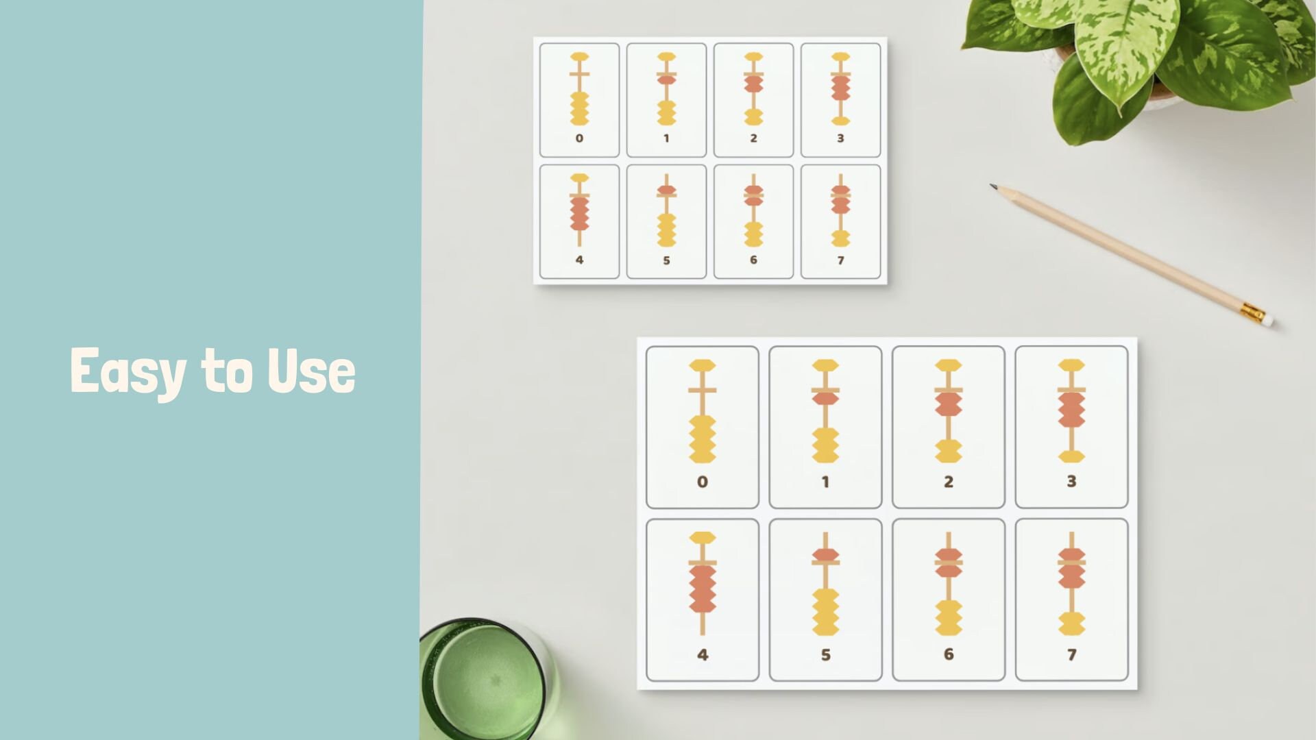 Abacus Soroban Number Flash Cards, Mental Maths Speed Counting 0 - 55 ...