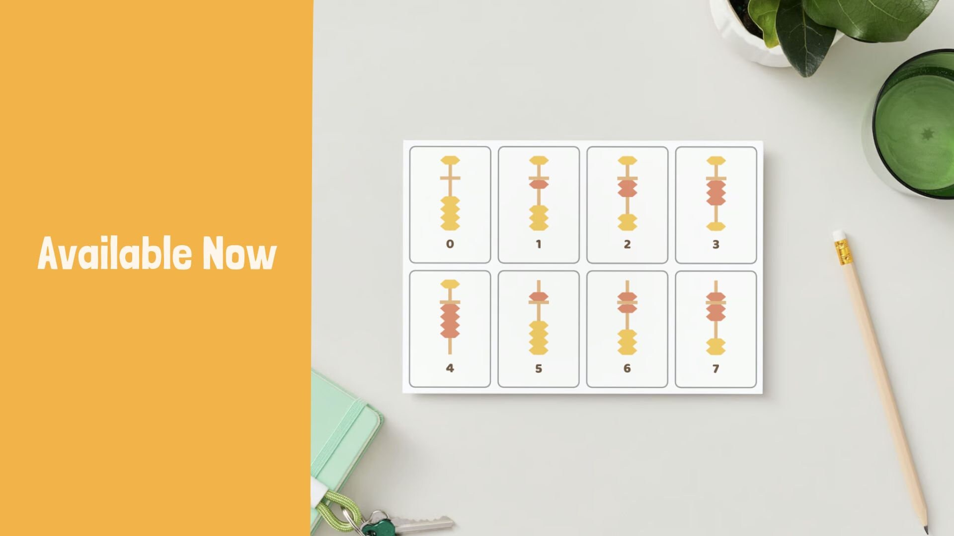 Abacus Soroban Number Flash Cards, Mental Maths Speed Counting 0 - 55 ...