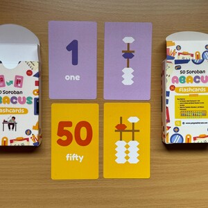 Colourful Abacus Flashcards, Speed Mental Maths, Numbers 1 - 50 - Etsy UK