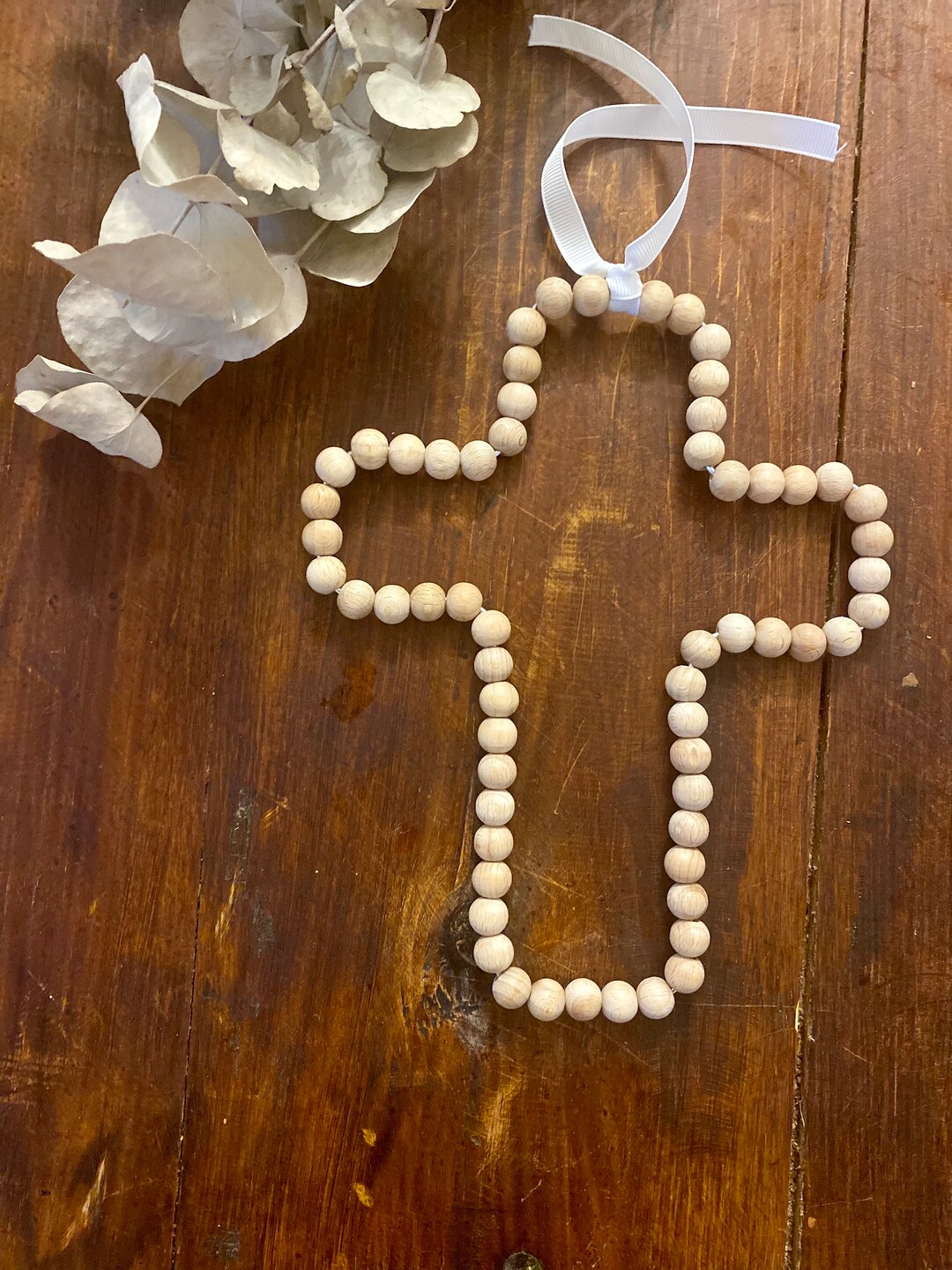 Large Wooden Bead Cross - Etsy
