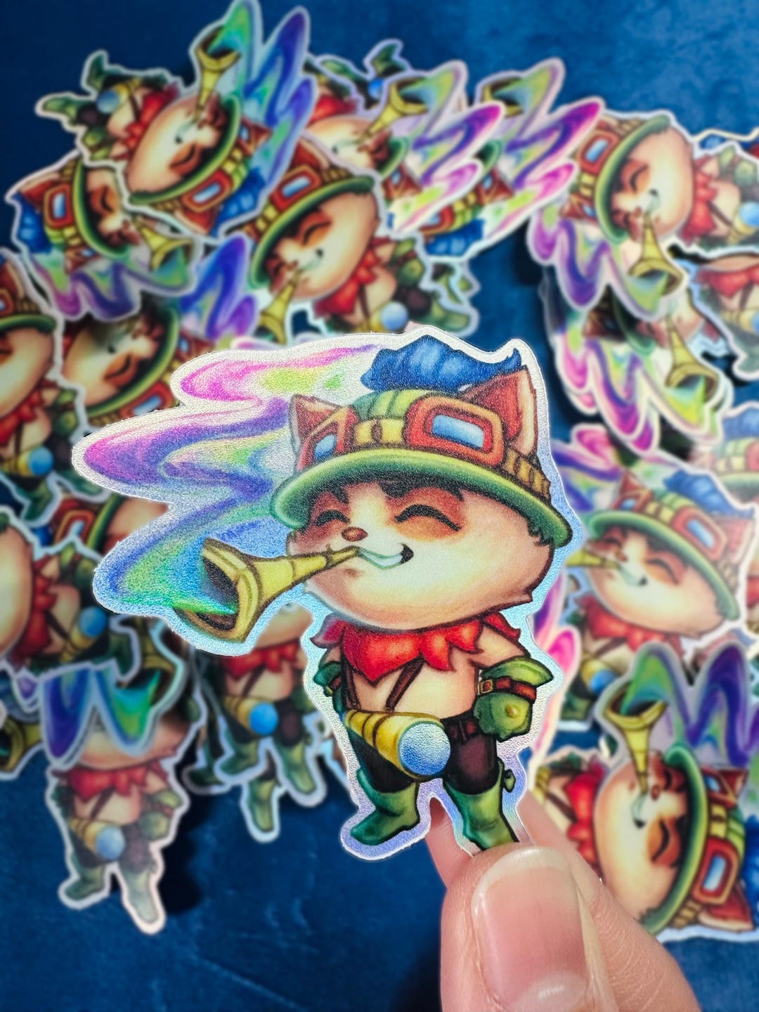 League of Legends - Teemo Smoking Pipe , Holo Shimmer Sticker (~2.5 ...