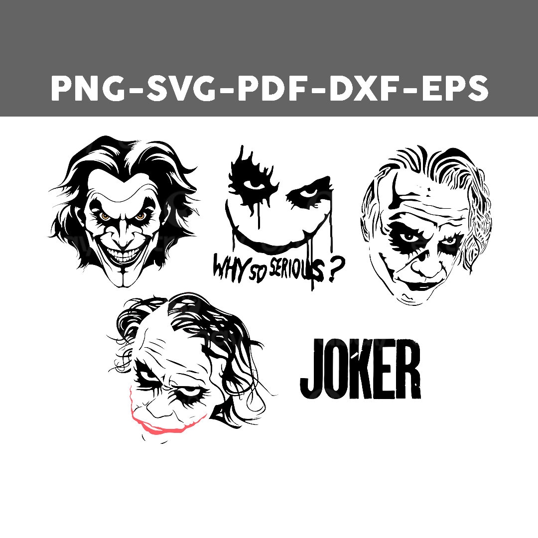 Joker SVG, Joker Silhouette SVG, Joker Silhouette Vector, Joker Sticker ...