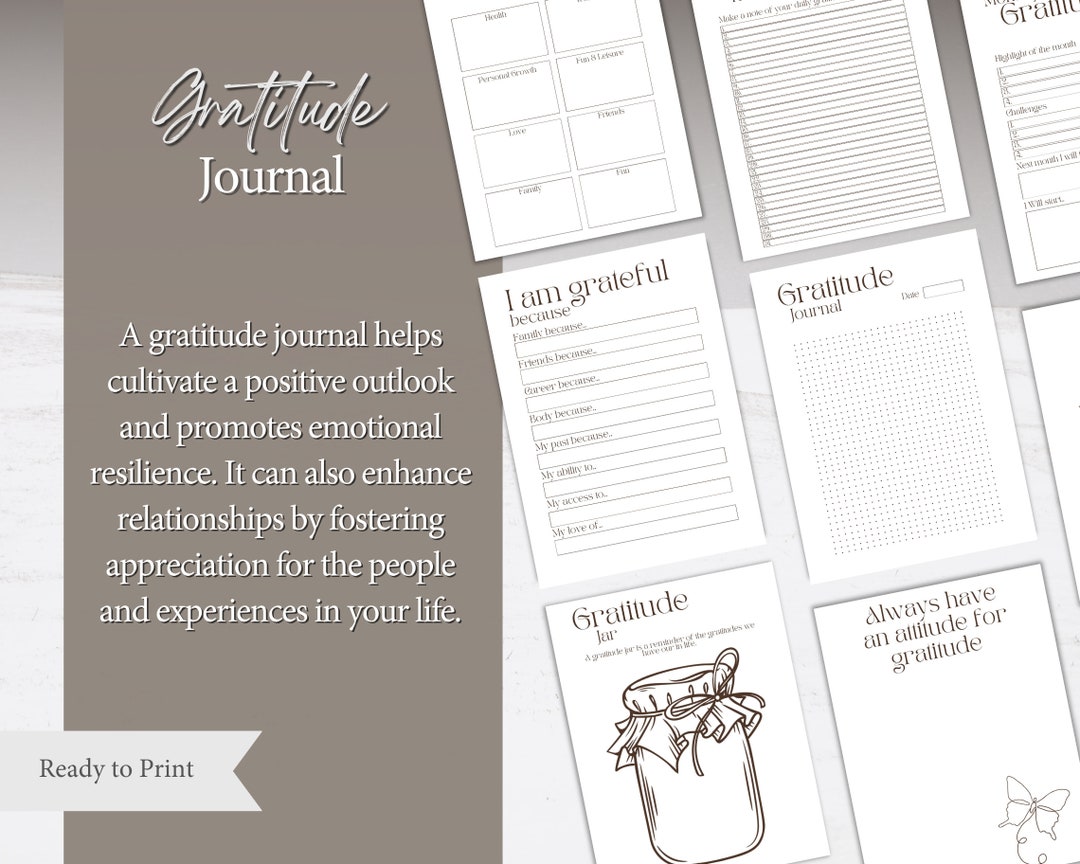 Gratitude Journal Printable, Daily Gratitude, Wellness Journal, Daily ...