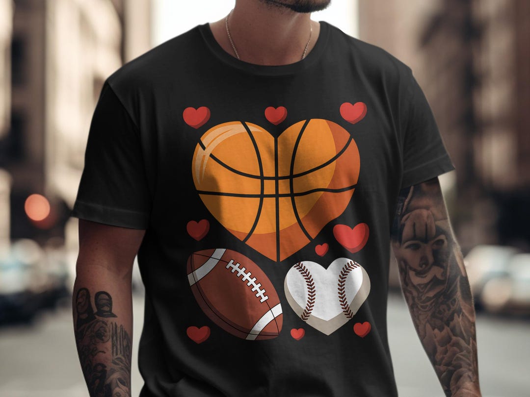 Sports Heart PNG | Basketball Football Baseball Love | Valentine Sports ...