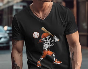 Skeleton Baseball Halloween PNG, Funny Spooky Baseball Player ...