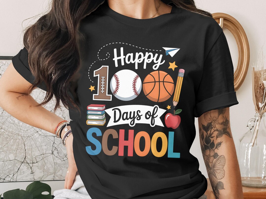 100 Days of School PNG | Happy 100th Day School Design | Sports School ...