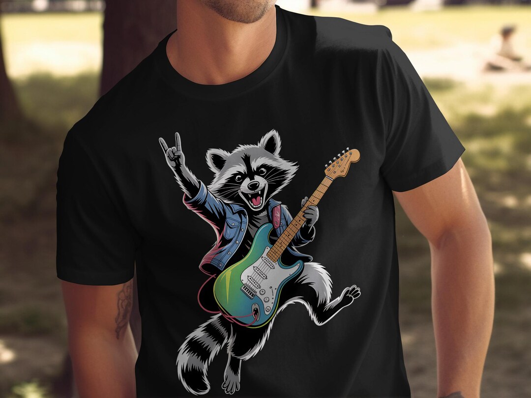 Rockstar Raccoon PNG: Guitar Animal Graphic (digital Download) - Etsy