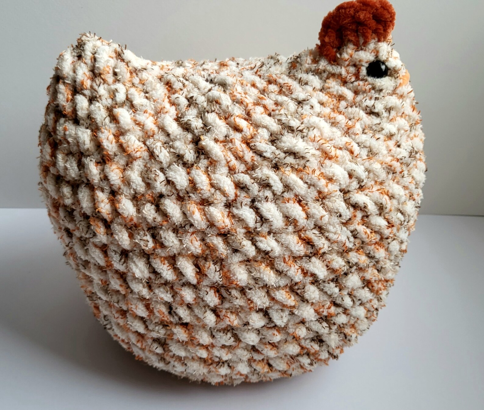 Crochet Chicken Plushie Speckled Ginger Mabel Chicken Medium Large - Etsy