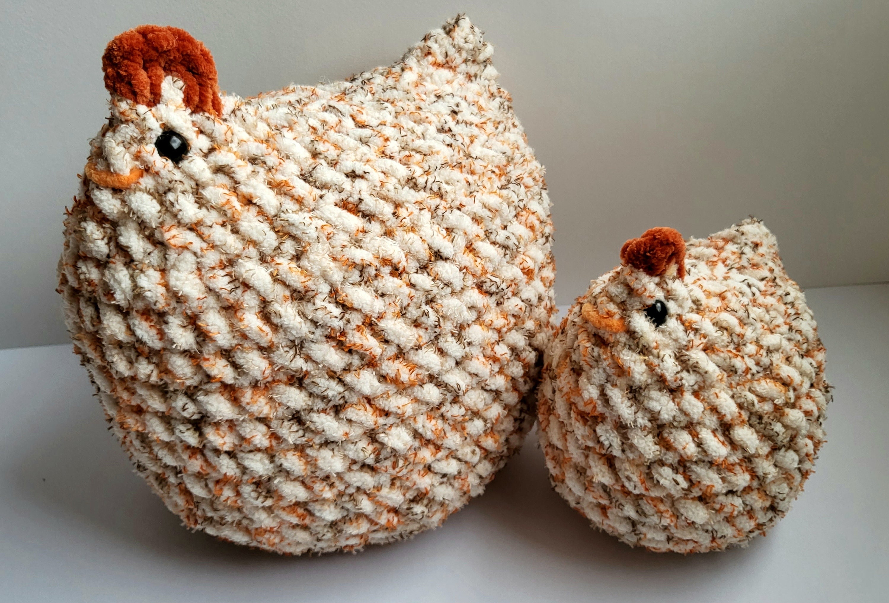 Crochet Chicken Plushie Speckled Ginger Mabel Chicken Medium Large - Etsy