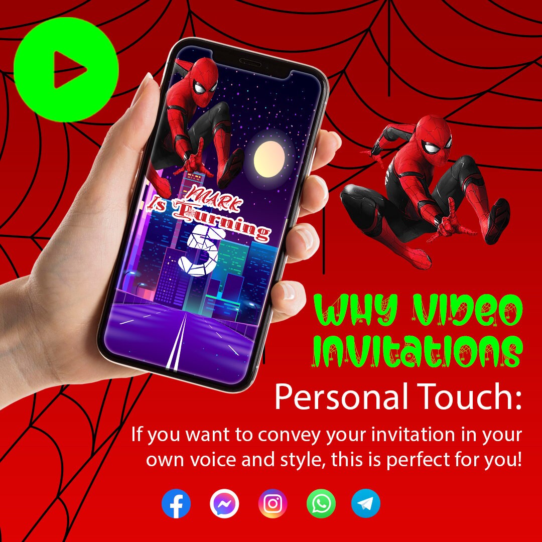 Spider Man Invitation, Spider Man Video Invitation Template ...