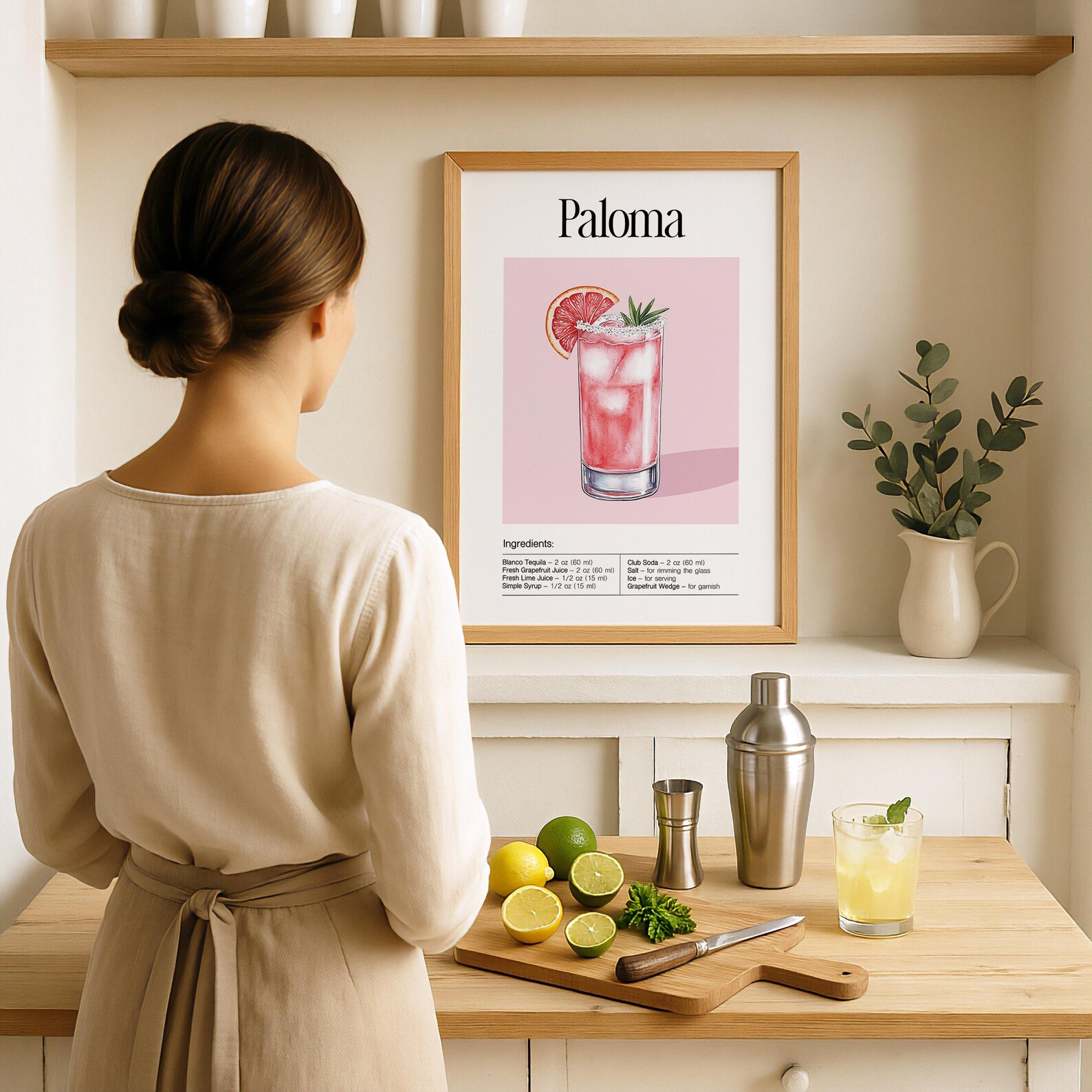 Paloma Poster, Cocktail Recipe Wall Art Printable, Tequila Print ...