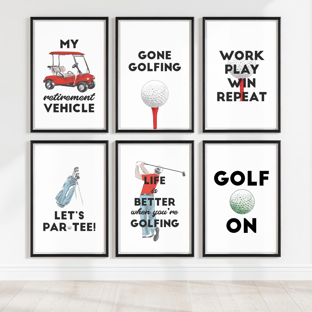 Golf Quote Wall Art Bundle, 6 Funny Golf Posters for Men, Digital ...