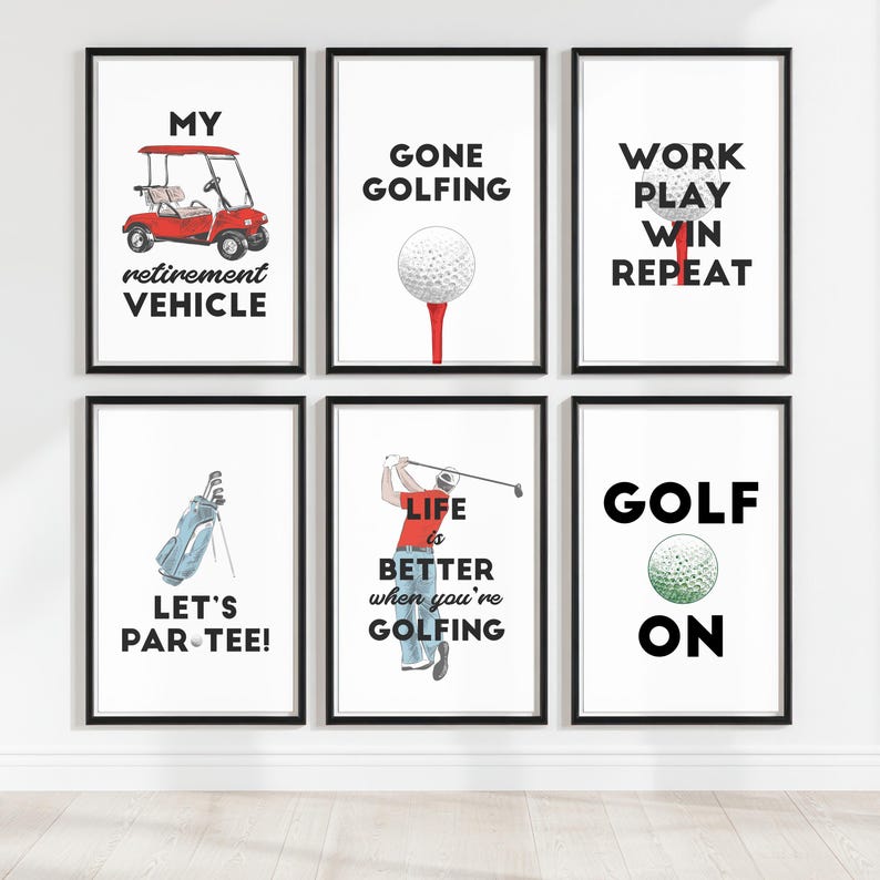 Golf Quote Wall Art Bundle, 6 Funny Golf Posters for Men, Digital ...