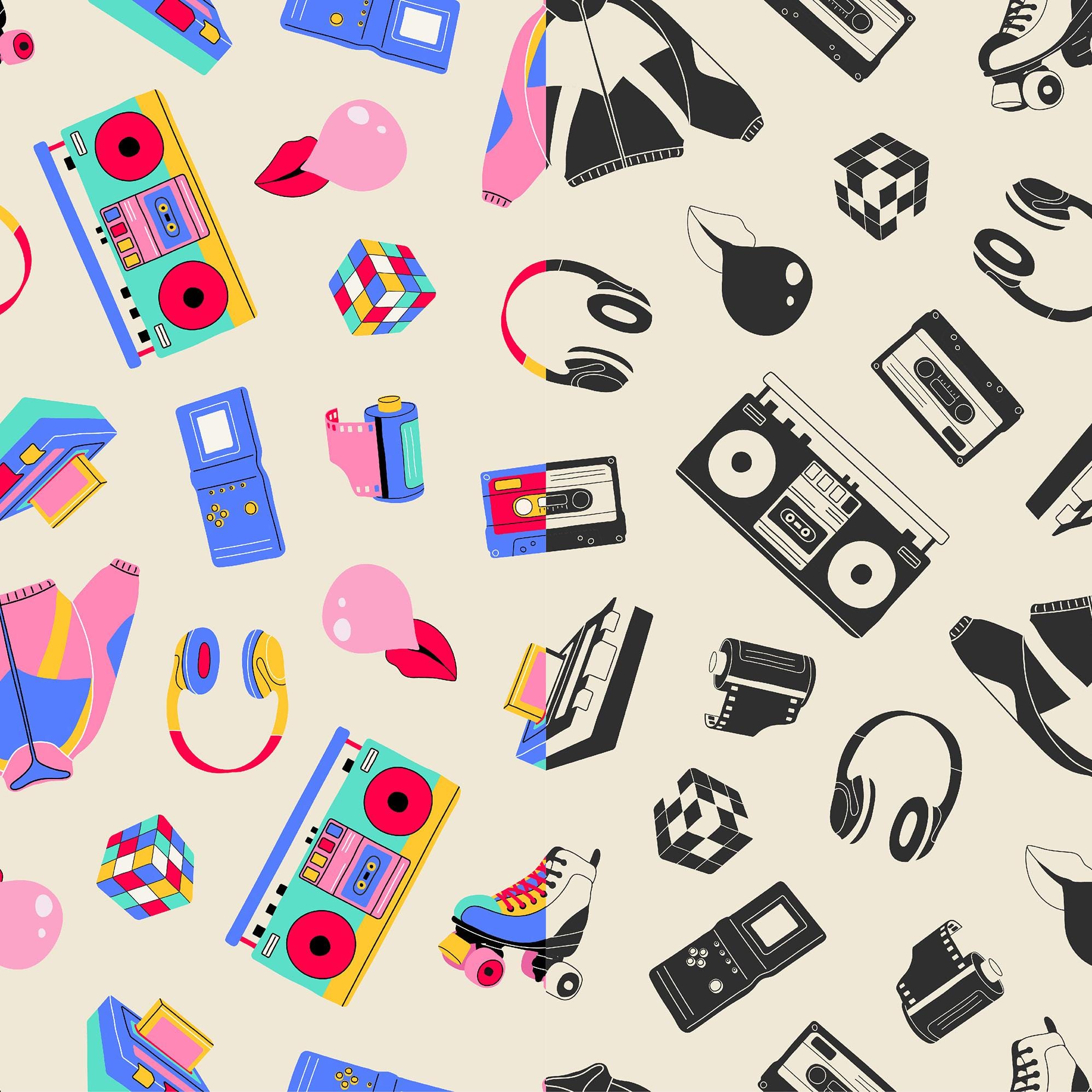 Retro 80s 90s Clipart SVG Collection – Nostalgic PNG, Cassette Tape ...