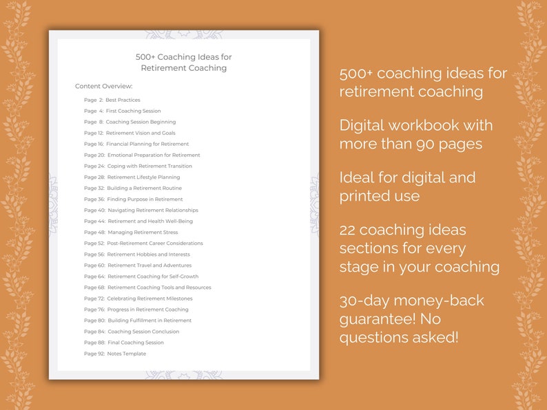 Retirement Coaching Ideas Retirement Coaching Workbook, Templates ...