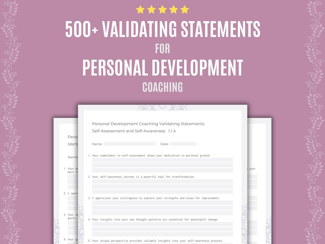 Personal Development Coaching Validating Statements Personal ...