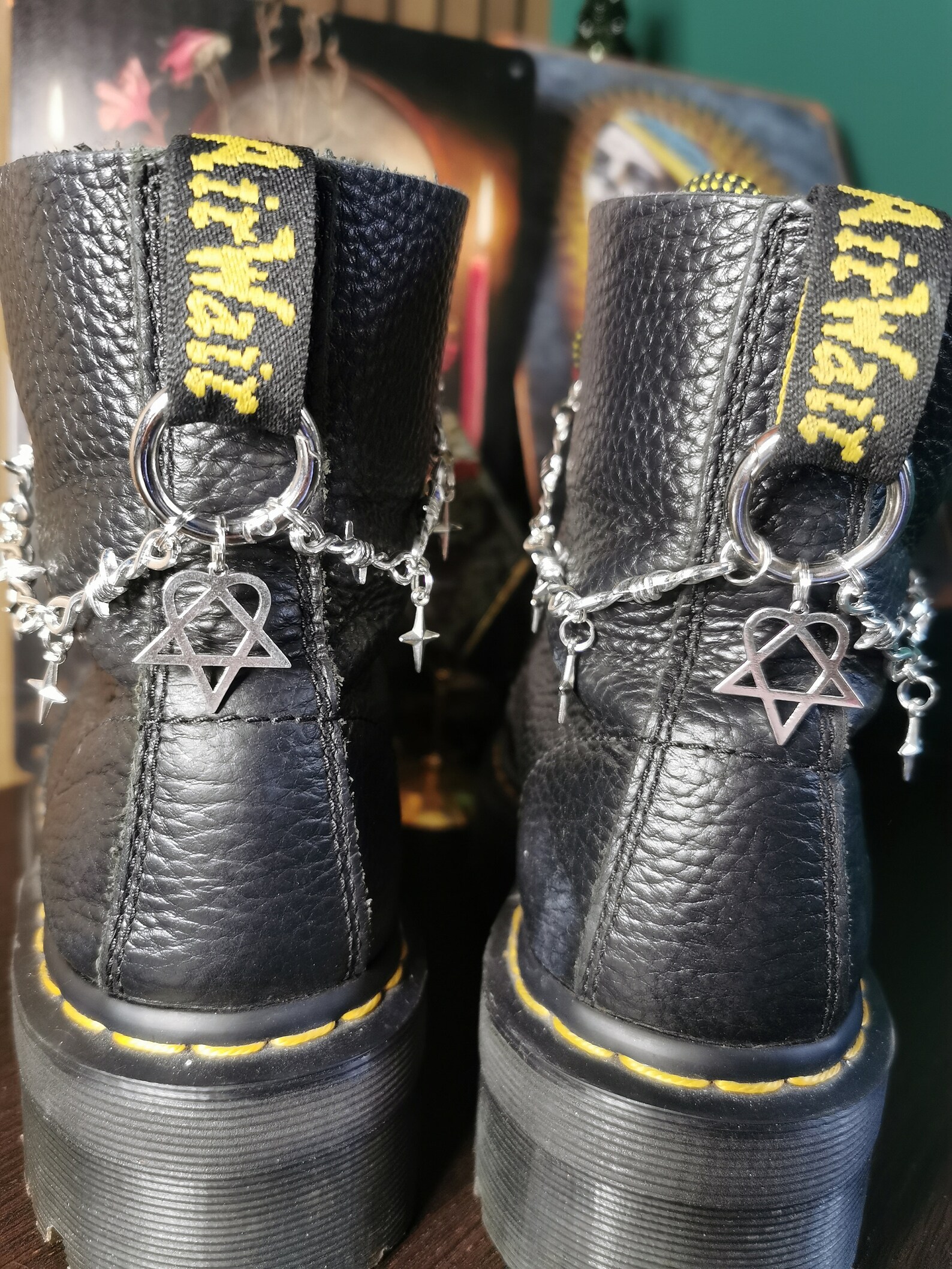 HIM Band Dm Barbed Wire Boot Chains - Etsy