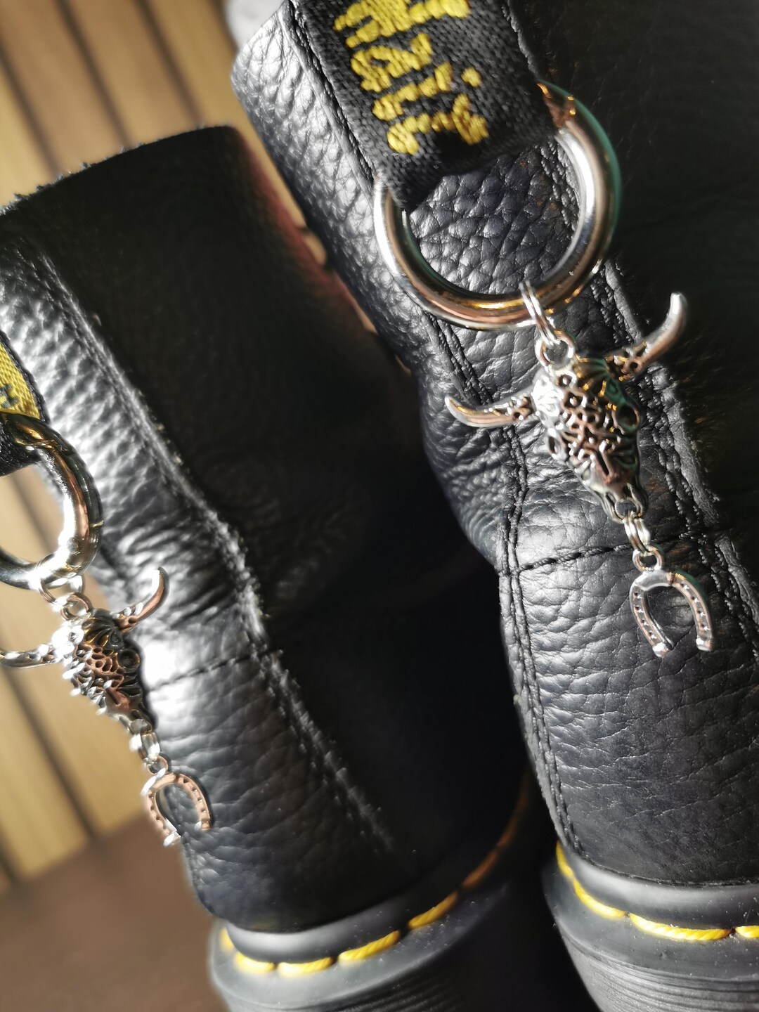 Y'allternative Western Bison Skull and Horseshoe Dm Boot Charms Cowboy ...