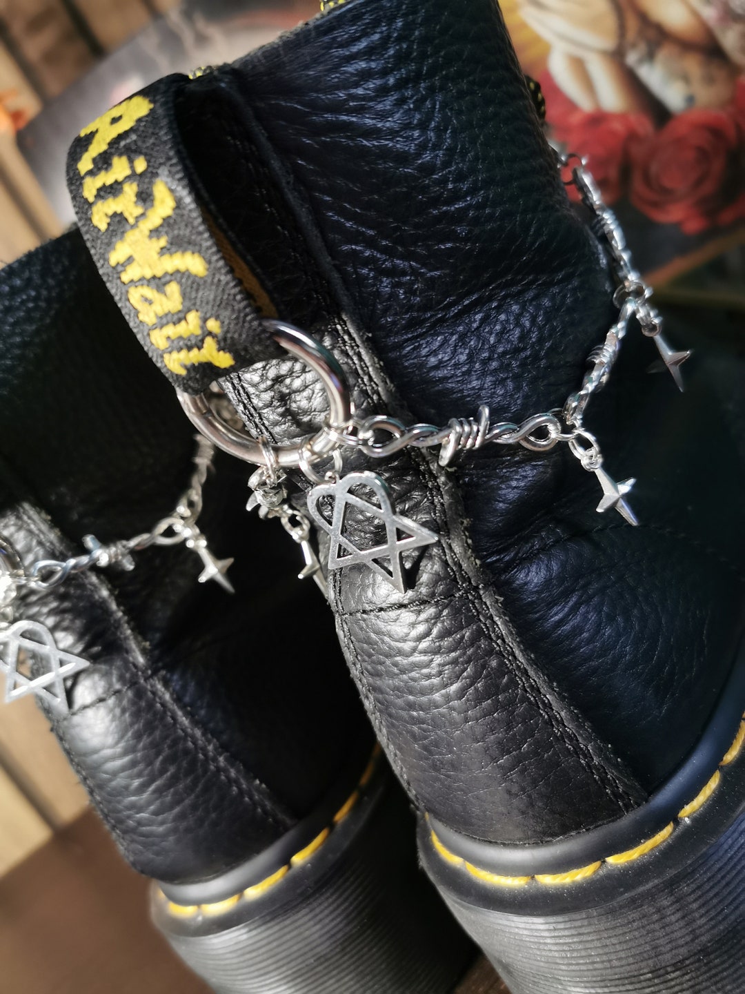 HIM Band Dm Barbed Wire Boot Chains - Etsy