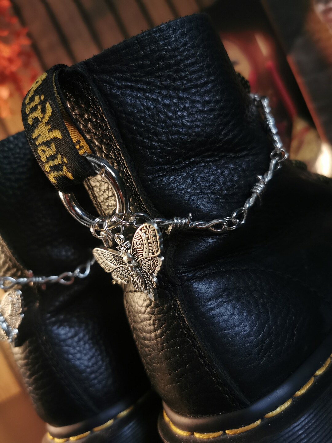 Death Moth Barbed Wire Dm Boot Chains - Etsy