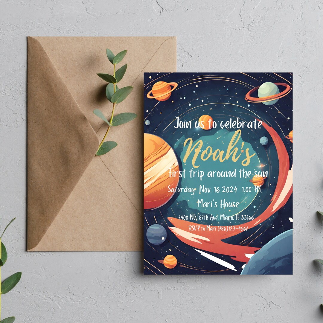 Space Invitation Canva Editable Template Space Invitation - Etsy