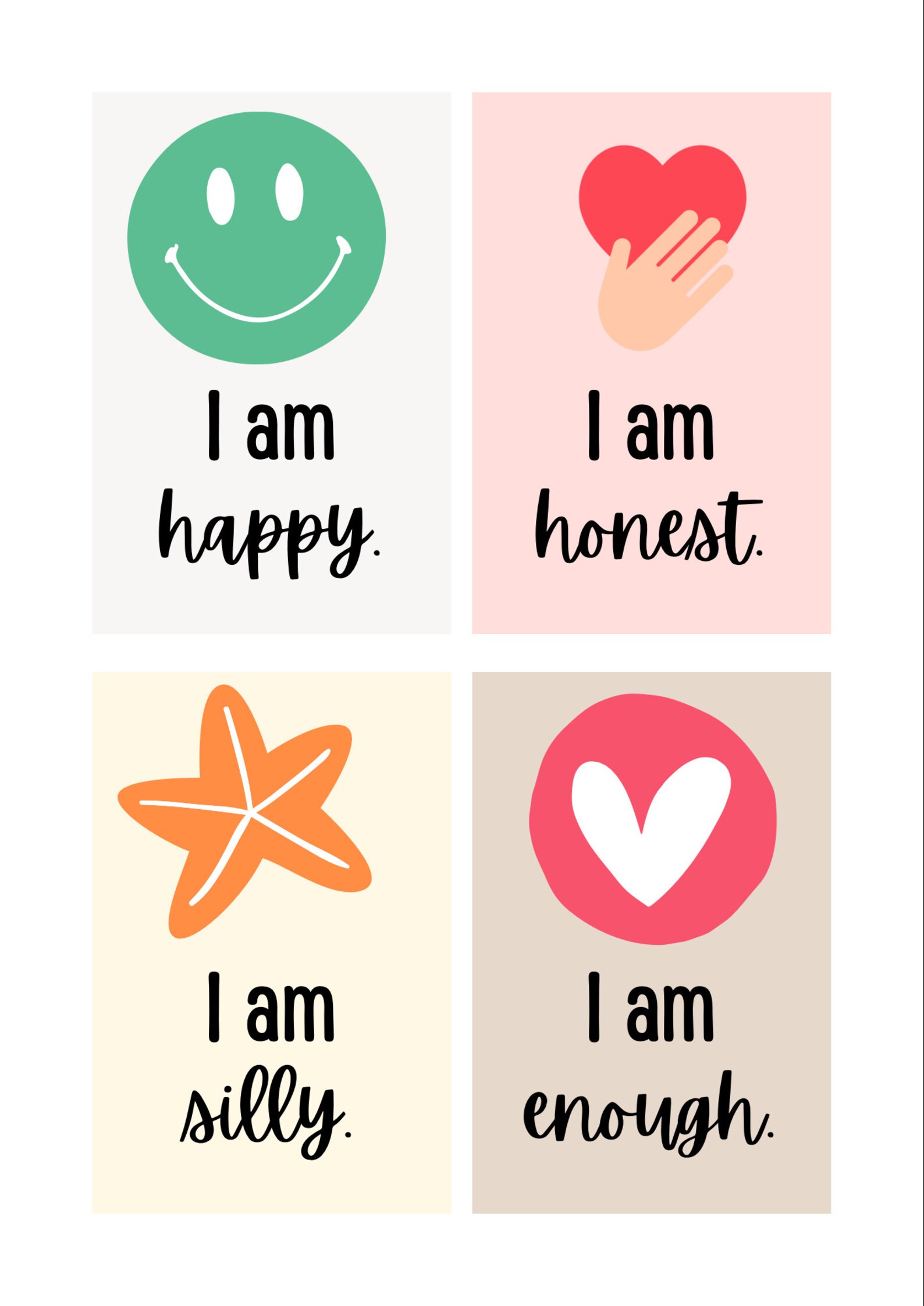 Positive Affirmation Cards, Kids Affirmations, Positive Message Cards ...