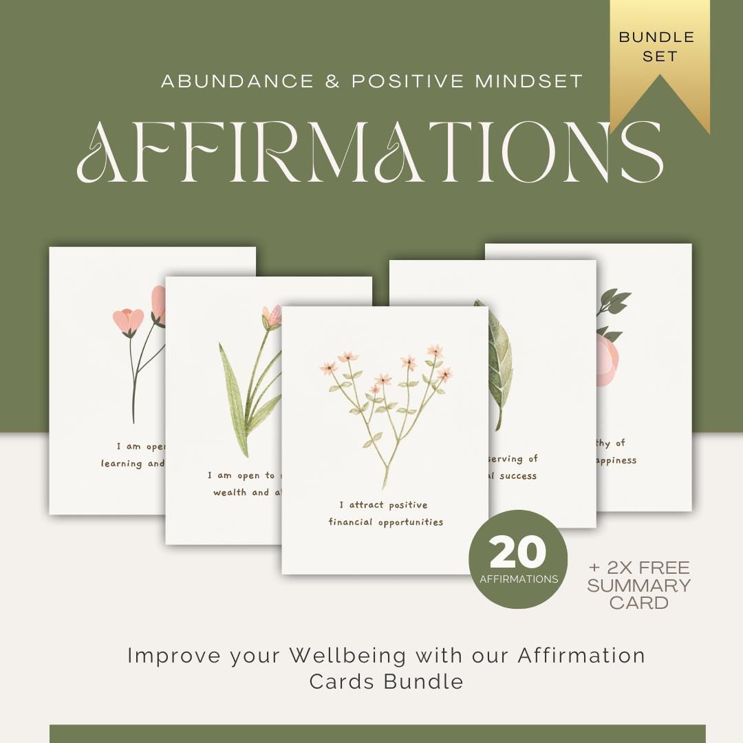 Lucky Girl Syndrome Affirmation Cards Bundle - Manifest Abundance ...