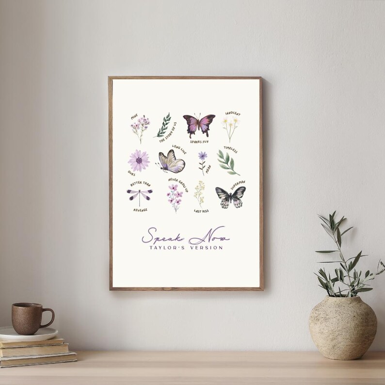 Taylor Swift Speak Now Album Art Print | Whimsical Flowers ...