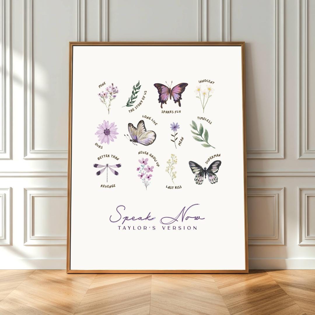 Taylor Swift Speak Now Album Art Print | Whimsical Flowers ...
