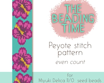 Narrow Pet Paws Peyote Stitch Pattern Odd Count for Miyuki Delica Seed ...